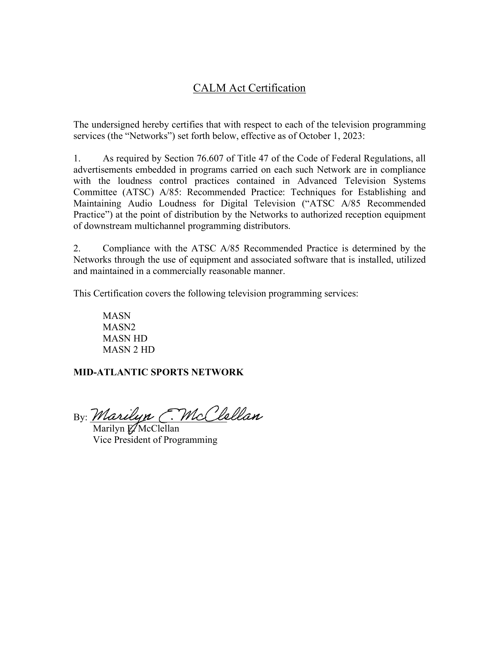 Compliance Certificates